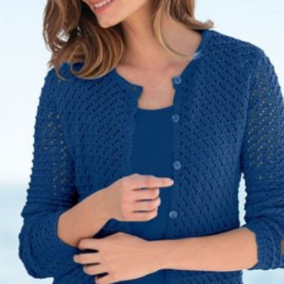 Appleseed's | Sweaters | Appleseeds Crochet Cardigan Sweater Size 2x ...